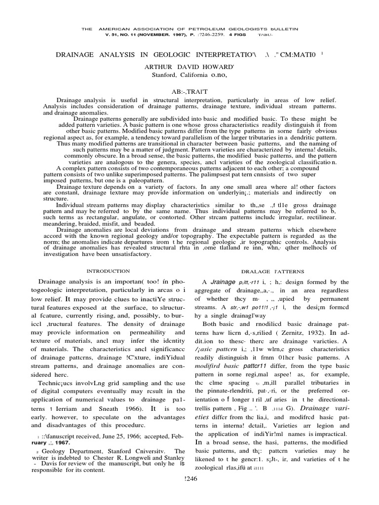 Drainage Analysis in Geologic Interpretation | PDF | Bodies Of Water ...