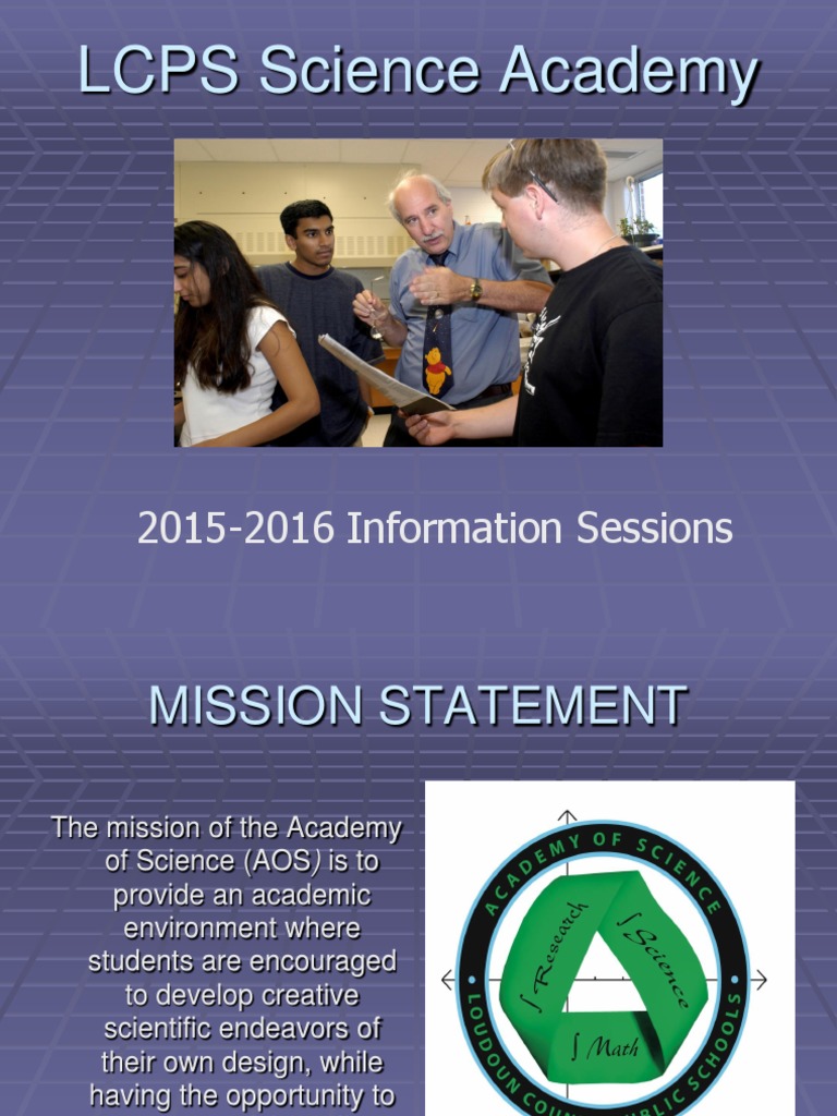 LCPS Academy of Science Overview 2015-2016 | PDF | Sat | Schools