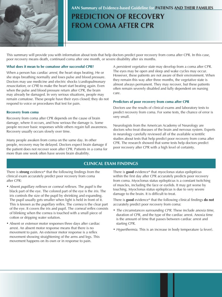 Prediction of Recovery From Coma After CPR: AAN Summary of Evidence ...