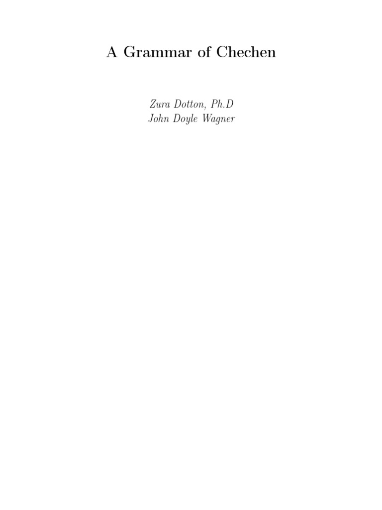 Chechen Grammar - Original | PDF | Verb | Chechnya