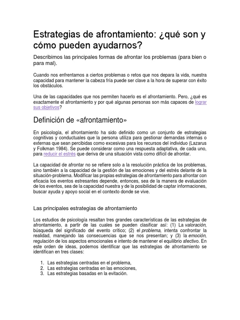 Estrategias de Afrontamiento