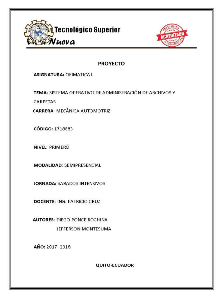 Proyecto de Ofimatica 1 | PDF | Sistema de archivos | Archivo de computadora