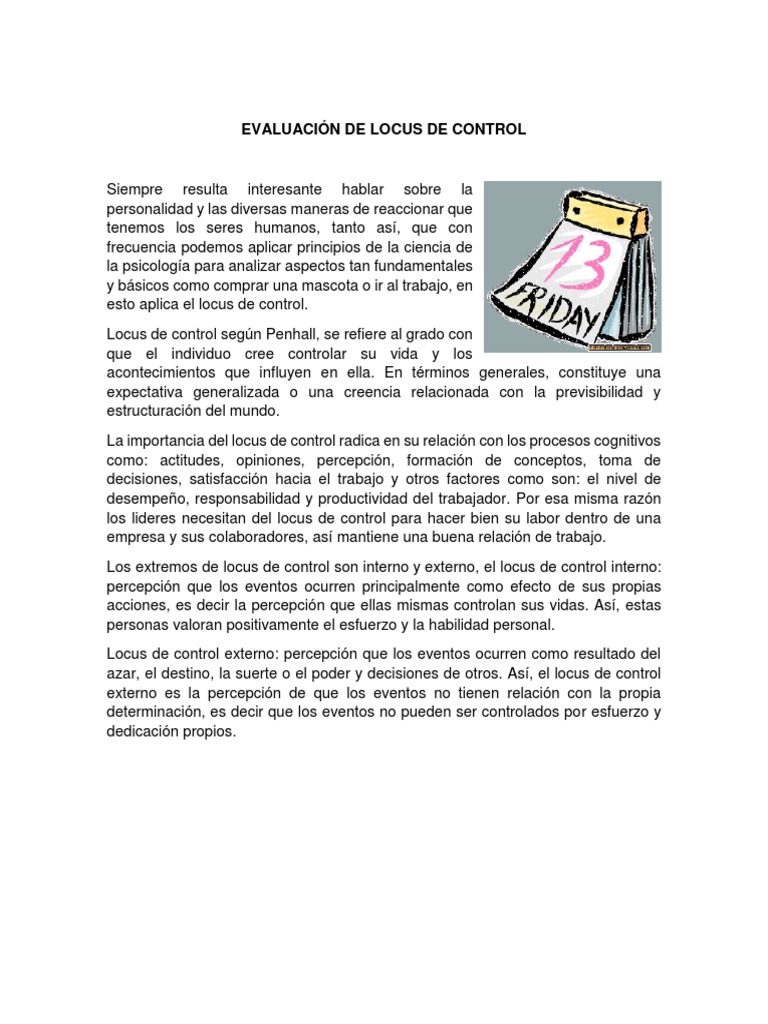 Evaluación de Locus de Control | PDF