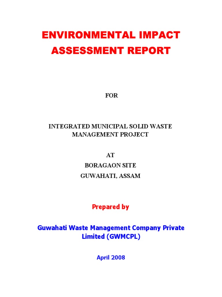 EIA For INTEGRATED MUNICIPAL SOLID WASTE MANAGEMENT PROJECT PDF | PDF | Environmental Impact ...