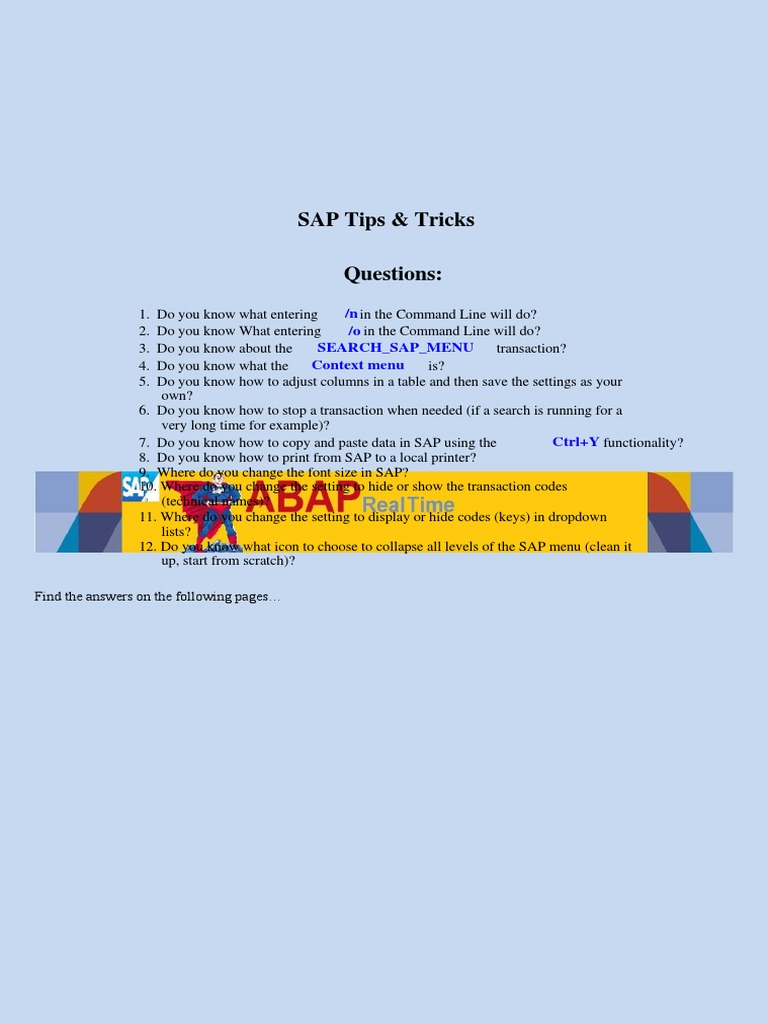 SAP User Quick Reference Guide | PDF | Icon (Computing) | Menu (Computing)