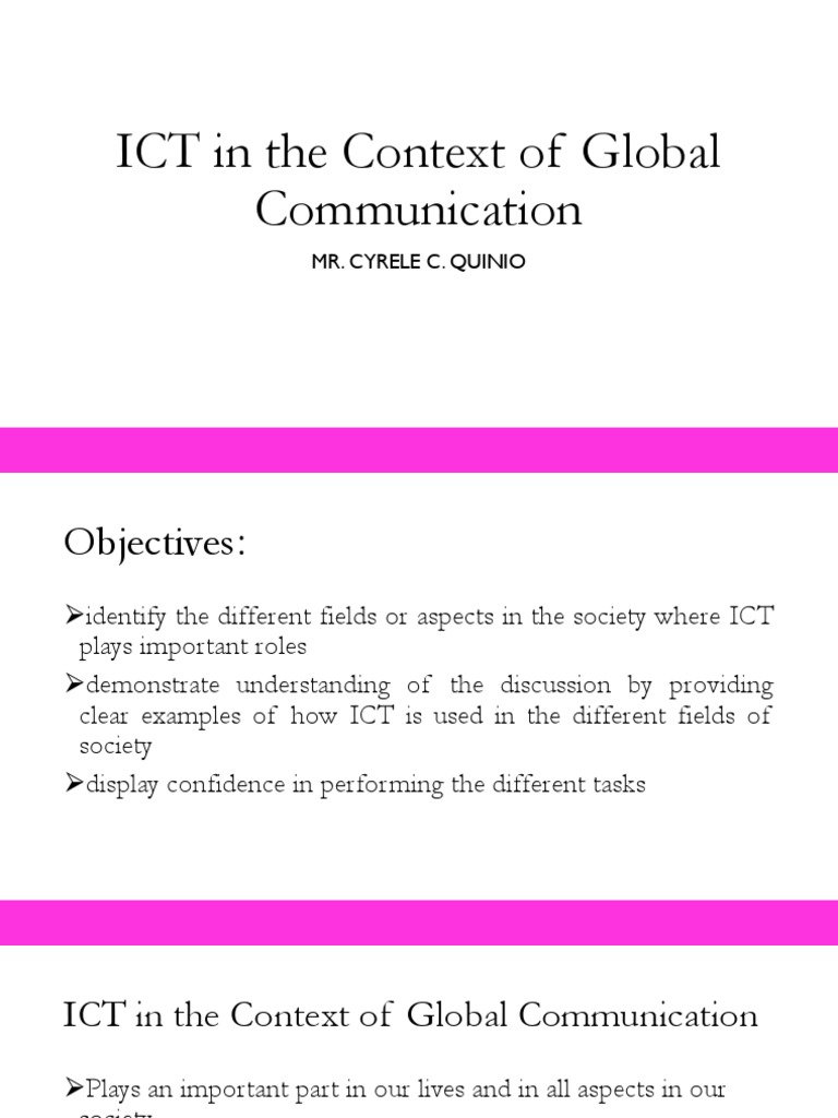 Role of ICT in Global Communication | PDF | Educational Technology ...