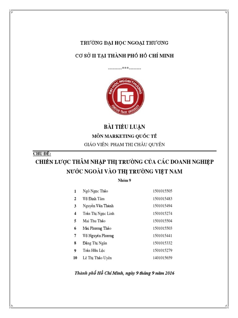 Bai Tieu Luan Nhom 9 3037 | PDF