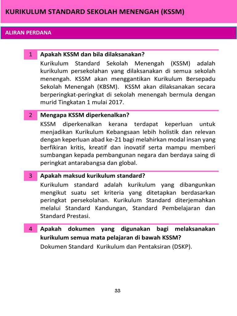 Apa Itu Kurikulum Staandard Menengah (KSSM) | PDF