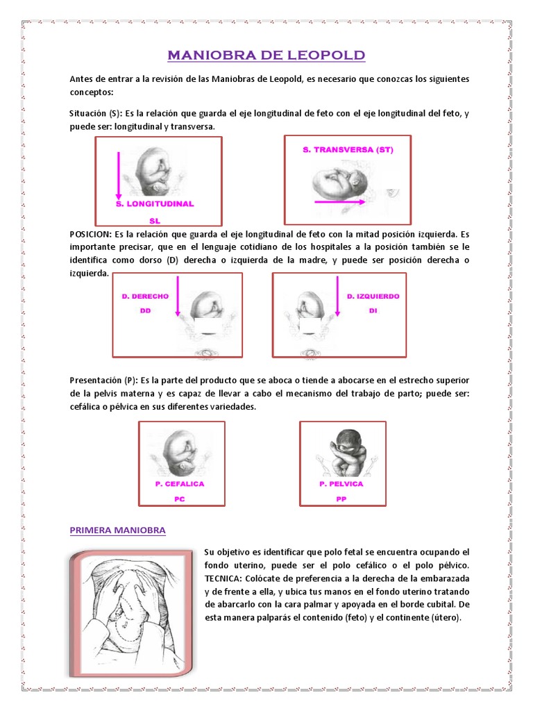 Maniobra de Leopold | PDF | El embarazo | Mano