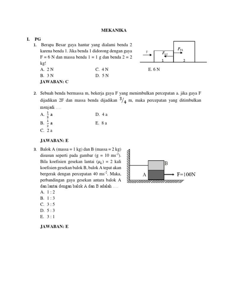 Soal MEKANIKA | PDF | Sains & Matematika