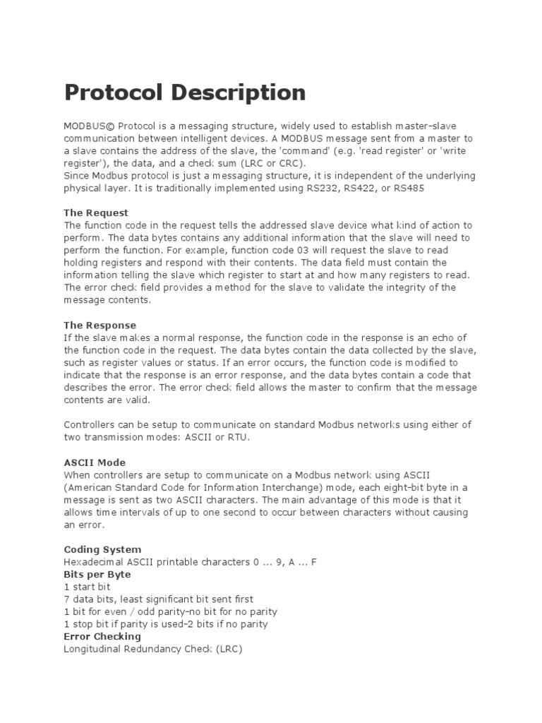Protocol Description: The Request | PDF | Byte | Areas Of Computer Science