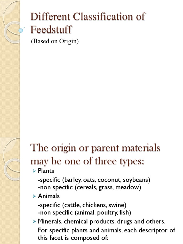Classification of Feedstuffs by Origin | PDF | Animal Feed | Cattle