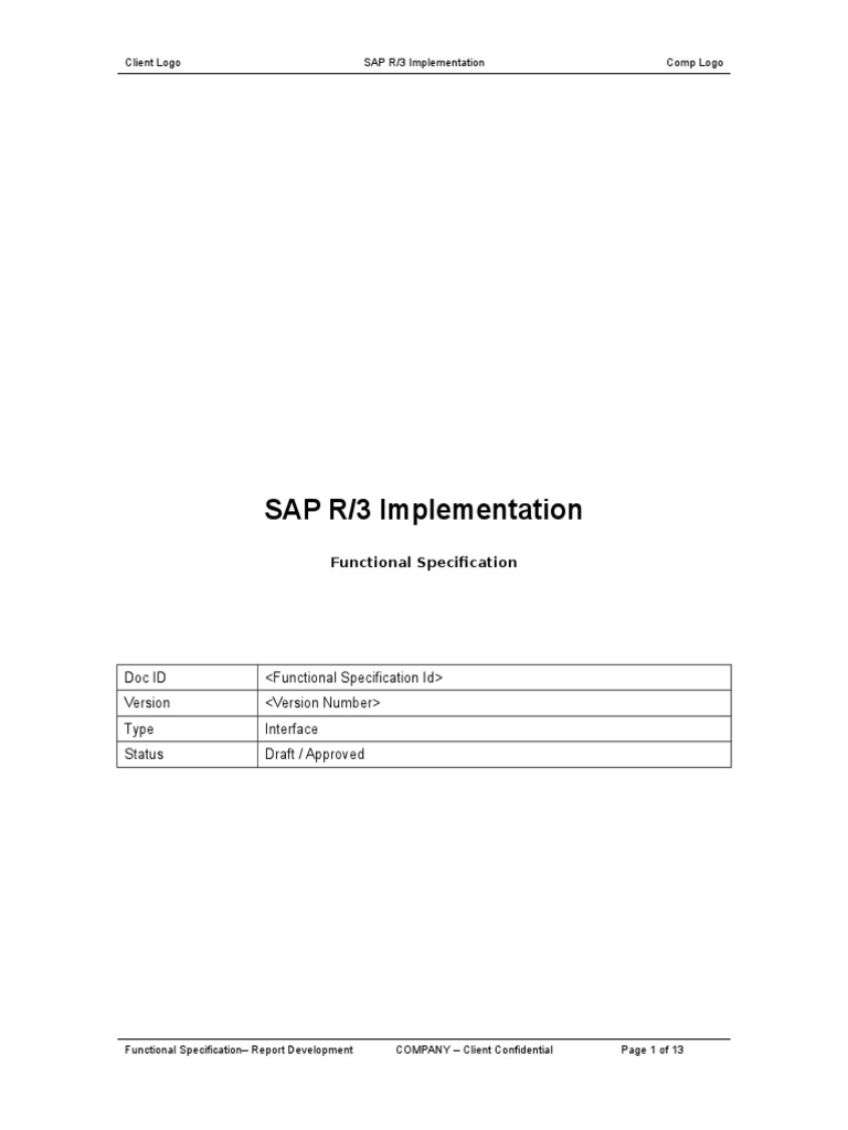 Functional Specification Template | PDF | Specification (Technical Standard) | Interface (Computing)