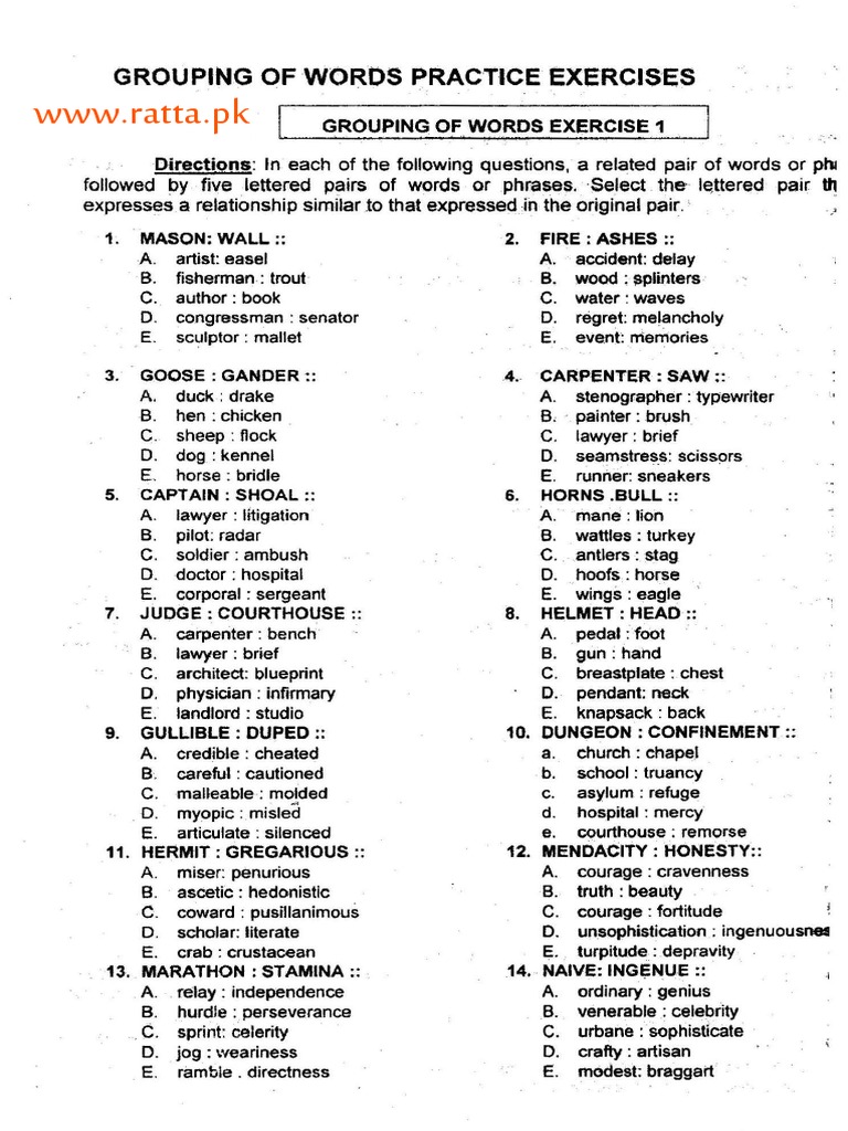 Grouping of Words | PDF | Nature