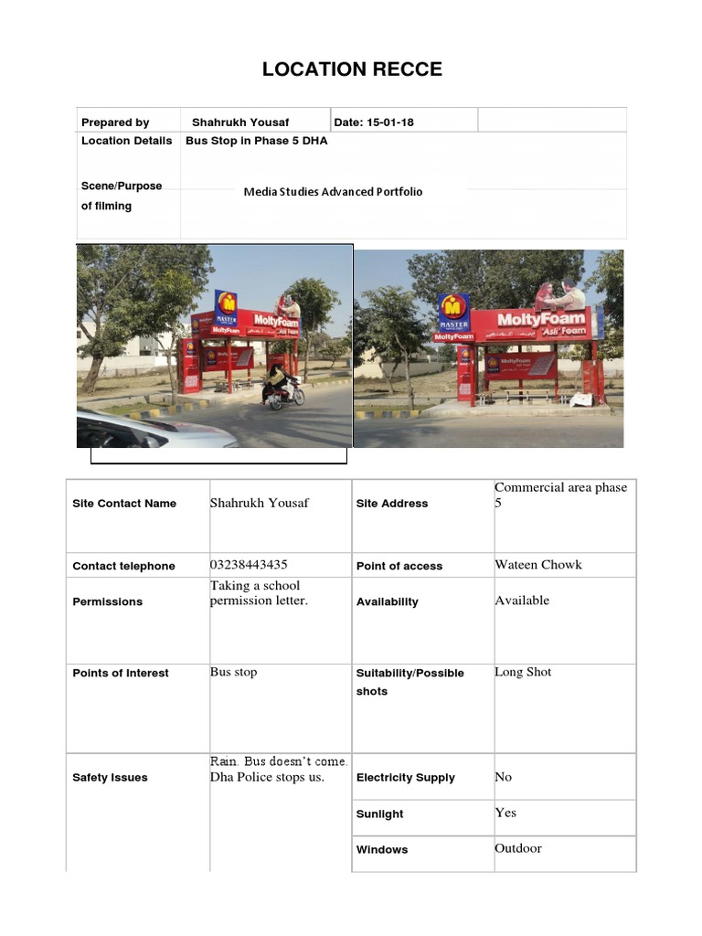 Location Recce: Media Studies Advanced Portfolio | PDF