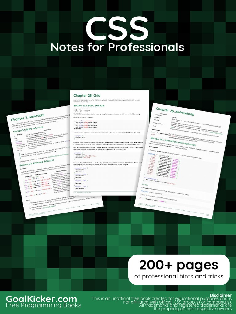 CSS Notes For Professionals | PDF | Cascading Style Sheets | Areas Of ...