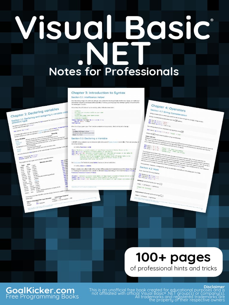 Notes For Professionals | PDF | Visual Basic .Net | Computer Engineering