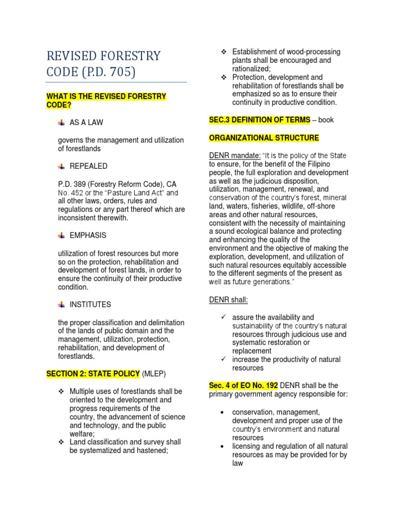 CH 3 Revised Forestry Code | PDF | License | Lease
