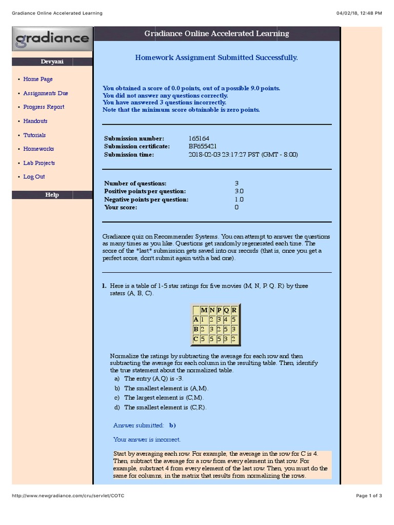 Gradiance Online Accelerated Learning Sol | PDF | Euclidean Vector ...