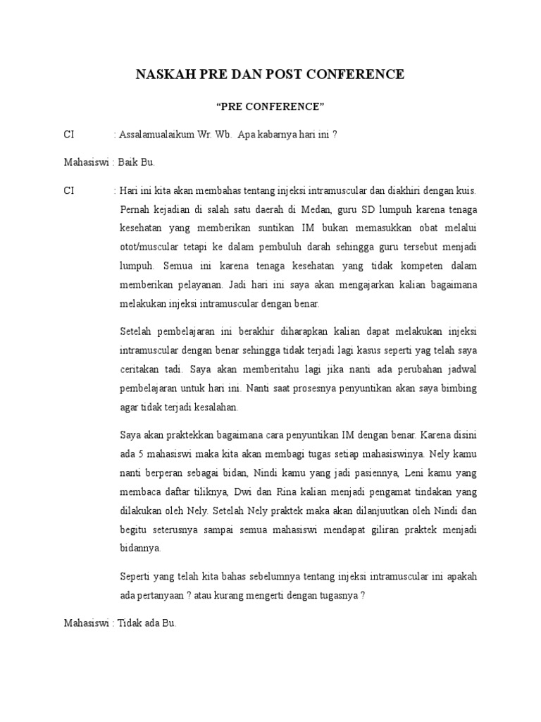 Naskah Pre Dan Post Conference | PDF