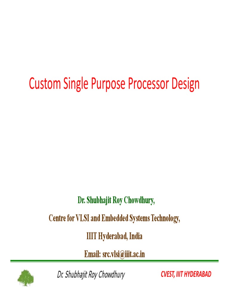 Custom Single Purpose Processor Design | PDF | Vhdl | Hardware Description Language