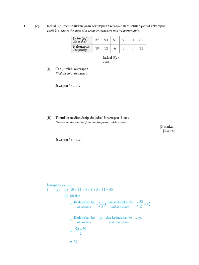 Matematik Tingkatan 3 Statistik II | PDF
