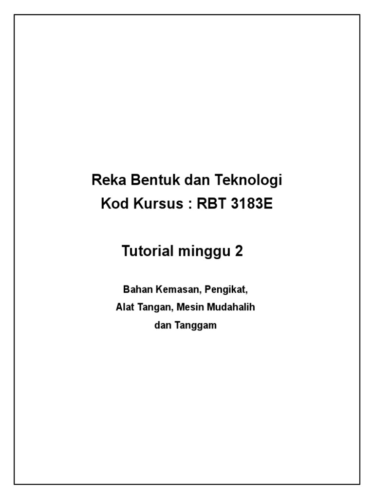 Tutorial RBT Mimi Minggu 2 | PDF