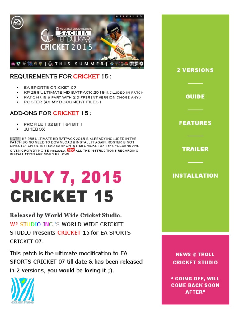 MANUAL CRICKET 15 (WorldWideCricketStudio) | PDF | One Day ...