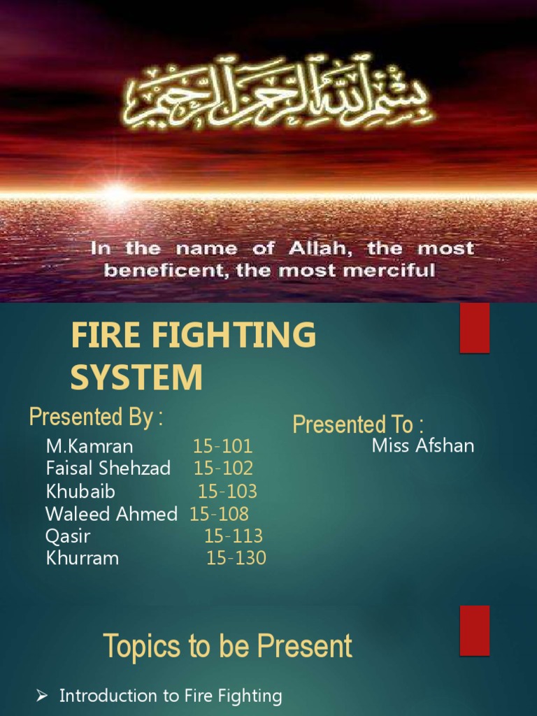 Fire Fighting System | PDF | Firefighting | Fire Sprinkler System