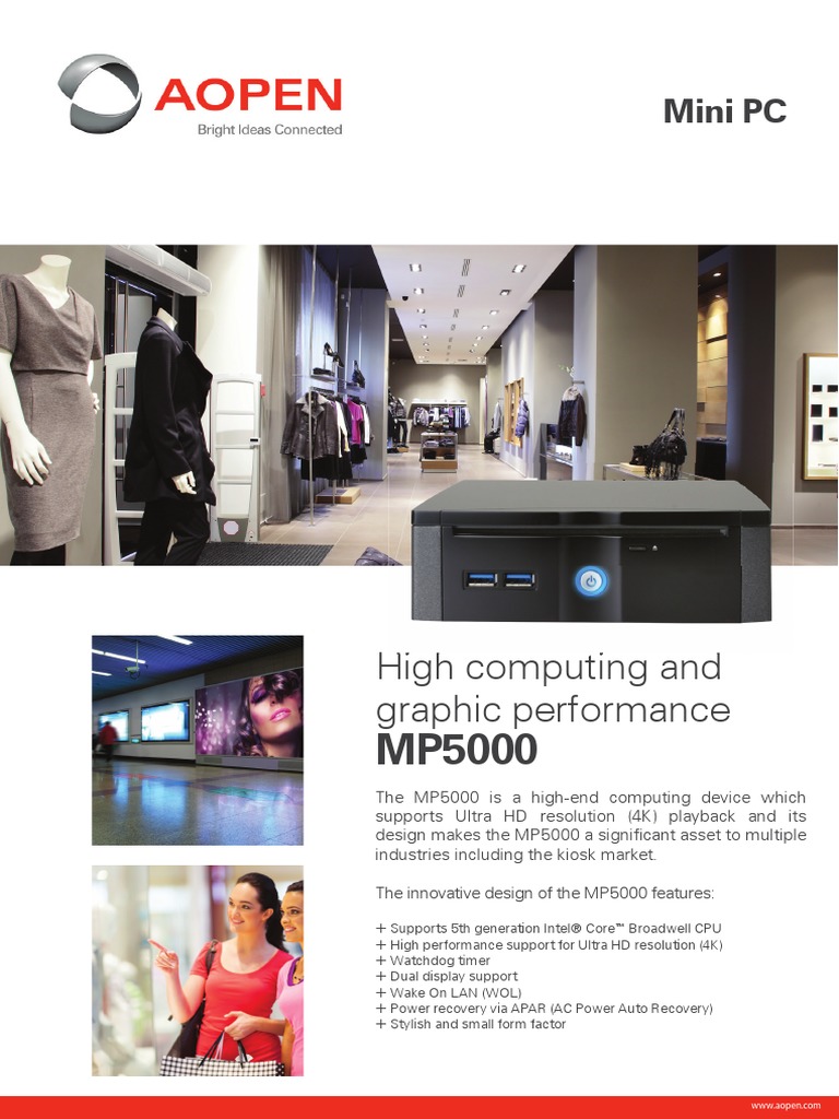 Specsheet MP5000 | PDF | Intel | Usb