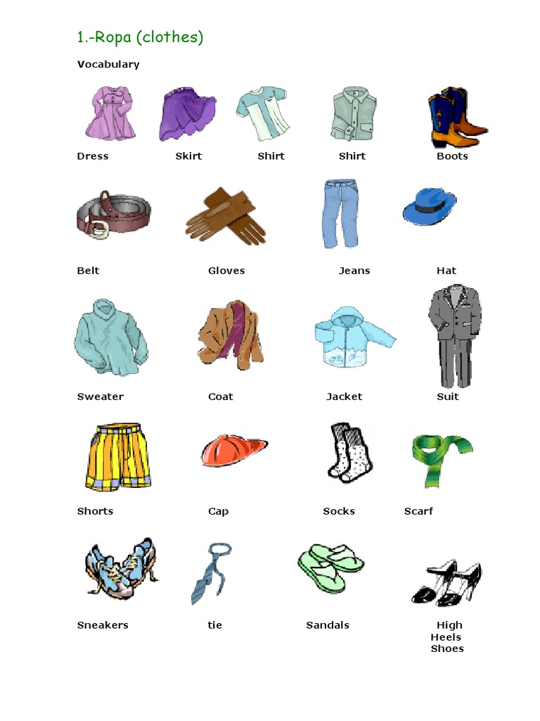 Clothing Vocabulary and Family Outfits | PDF | Language Arts & Discipline