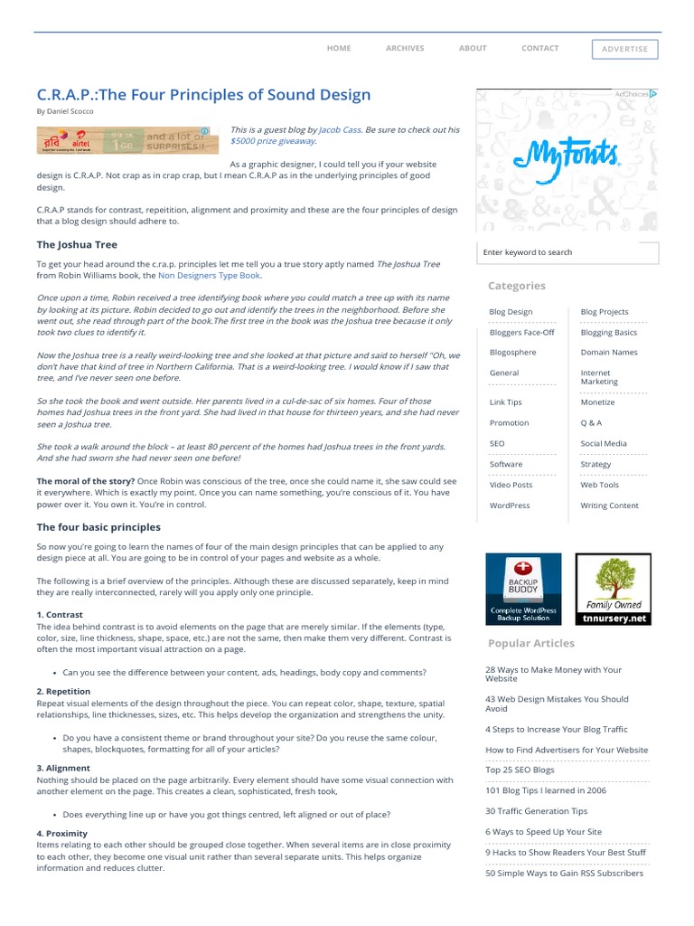 C.R.a.P.the Four Principles of Sound Design | PDF | Blog | Web Design