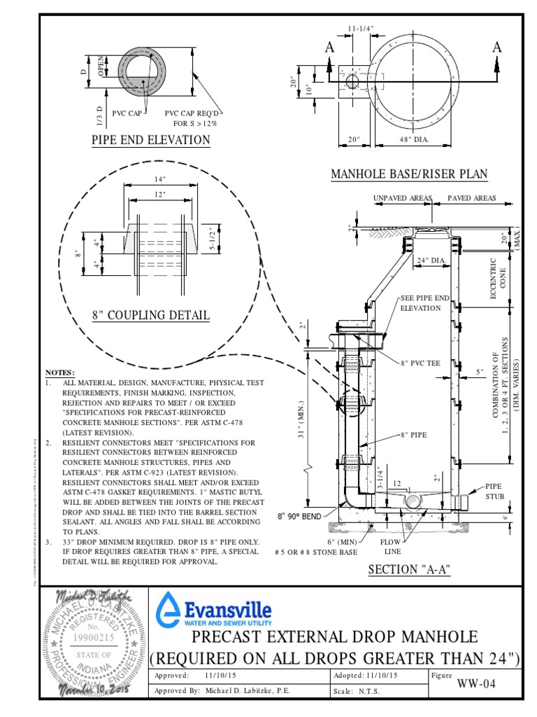 Drop Manhole | Pipe (Fluid Conveyance) | Mechanical Engineering