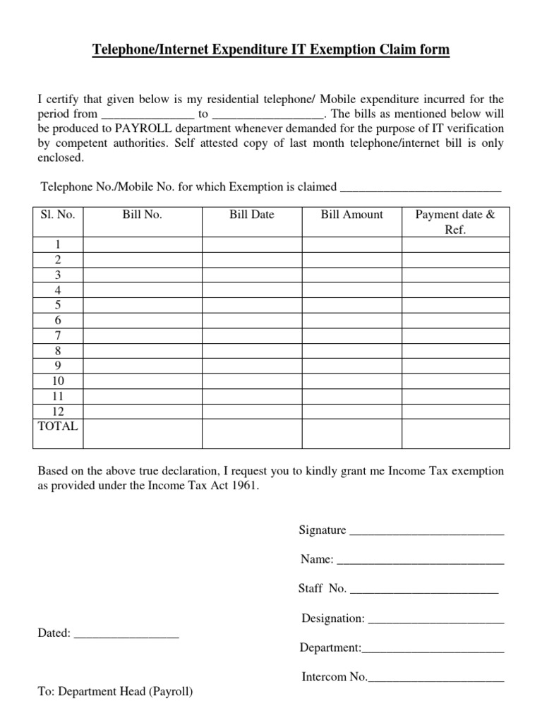 IT Exemption Claim for Staff | PDF