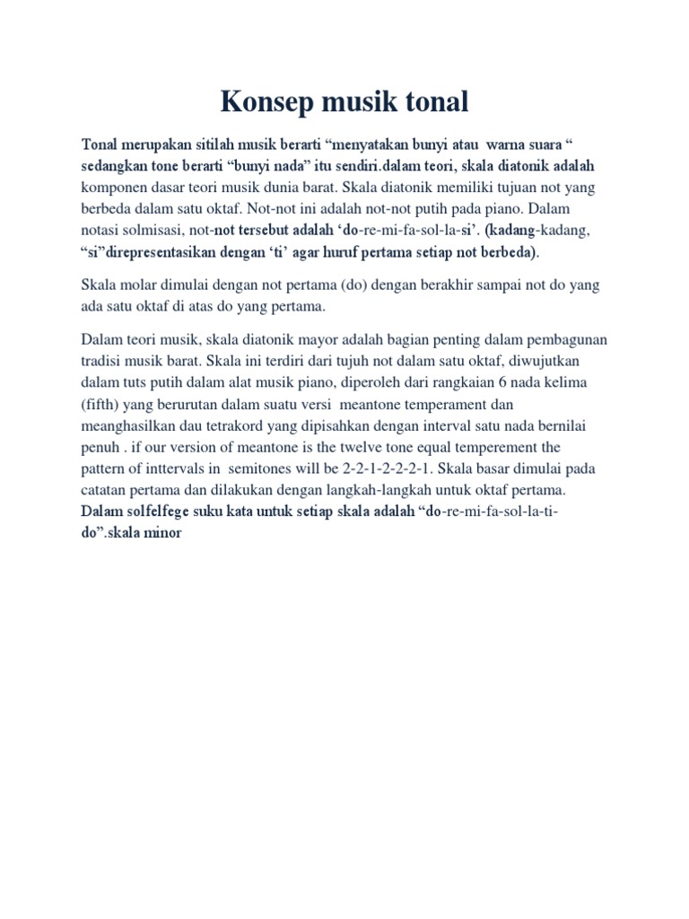 Konsep Musik Tonal | PDF