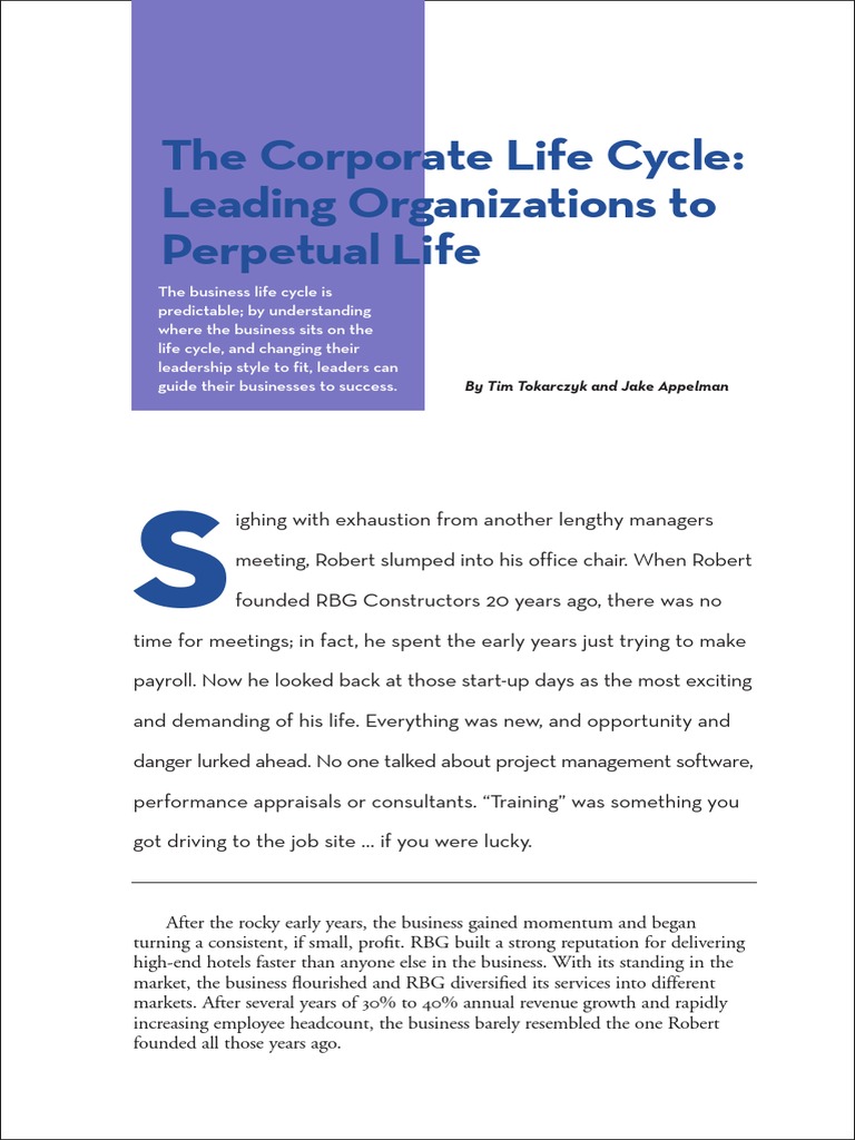 Corporate Lifecycles DR Ichak Adizes | PDF | Entrepreneurship | Product ...