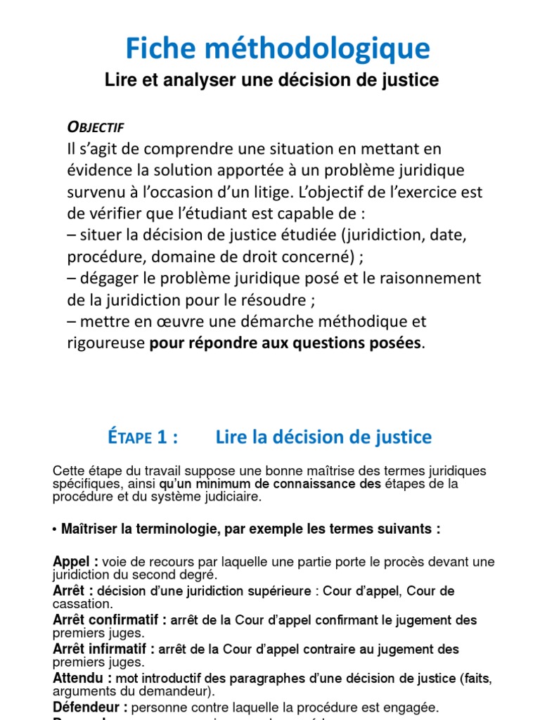 Methodologie Basique Pour L'analyse de - Jurisprudence | PDF | Loi constitutionnelle | Justice