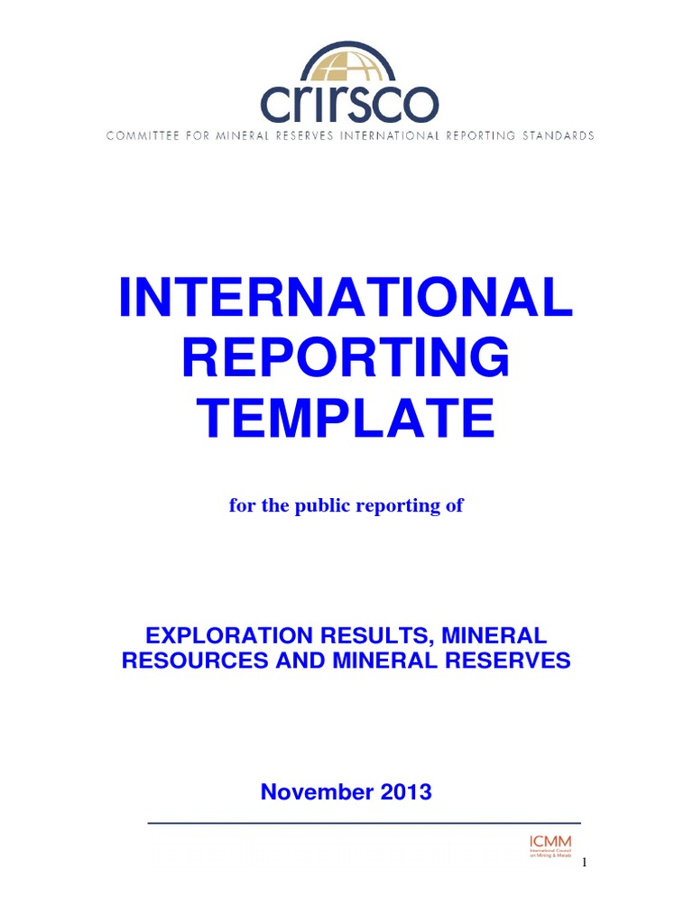 International Reporting Template November 2013 PDF | PDF | Confidence ...