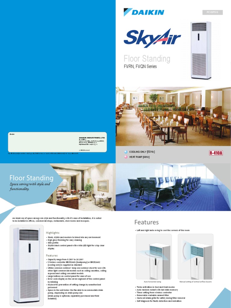 Brosur Ac Floor Standing Non Inverter R410a | PDF | Air Conditioning ...