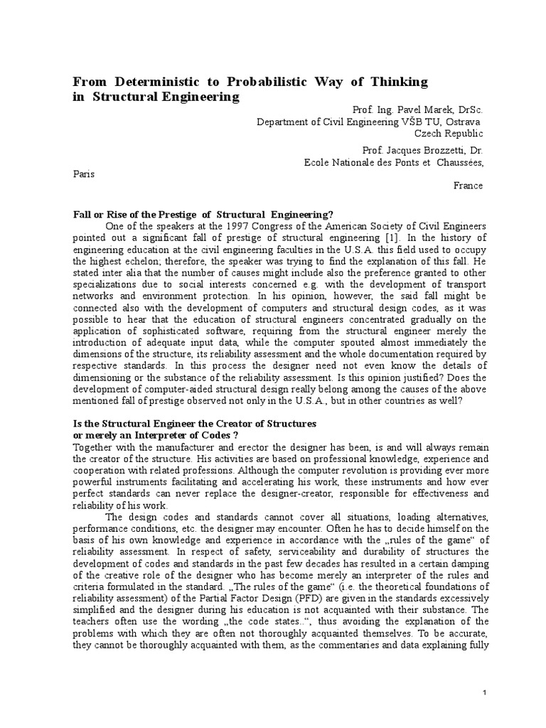 From Deterministic To Probabilistic Way of Thinking in Structural ...