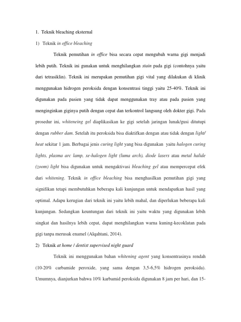 Teknik Eksternal Bleaching | PDF
