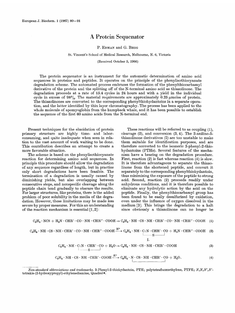 Automated Protein Sequenator Design | PDF | Distillation | Vacuum Tube