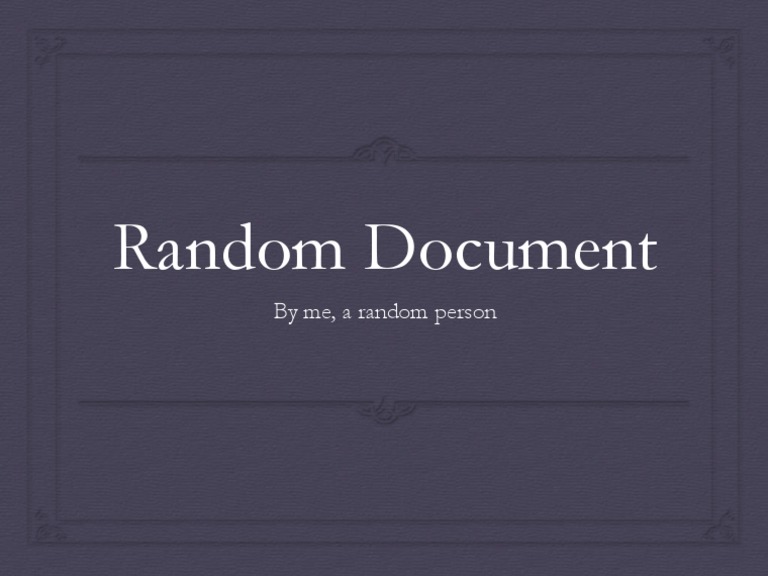 Random Document | PDF