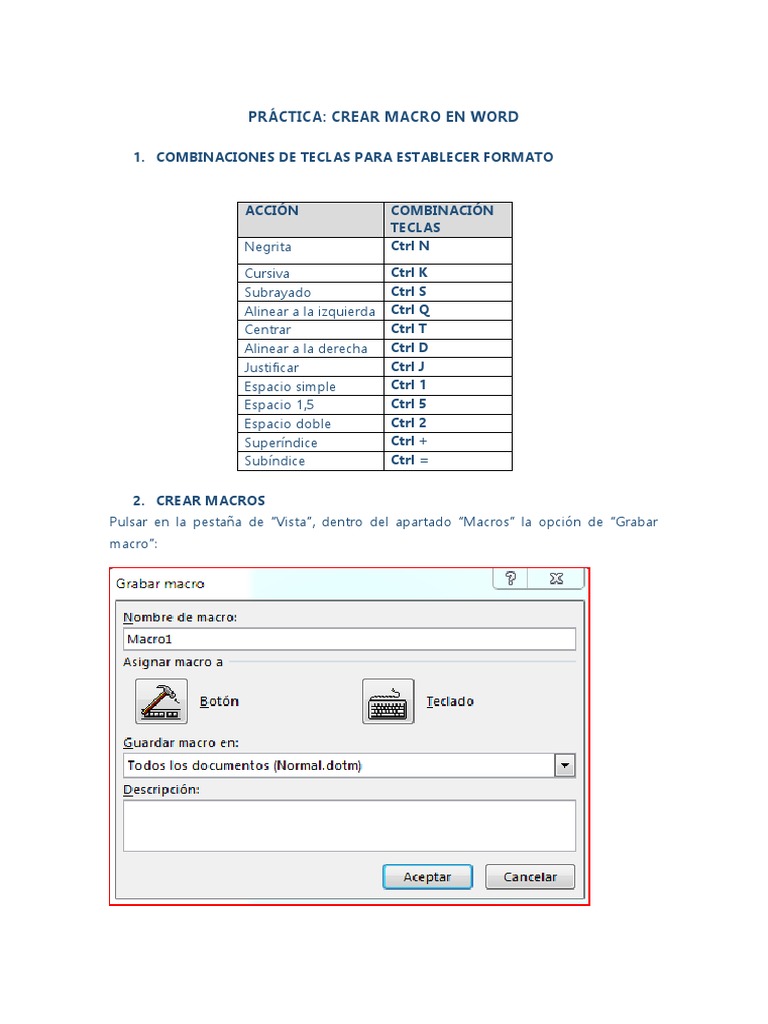 Práctica Macro Word | PDF