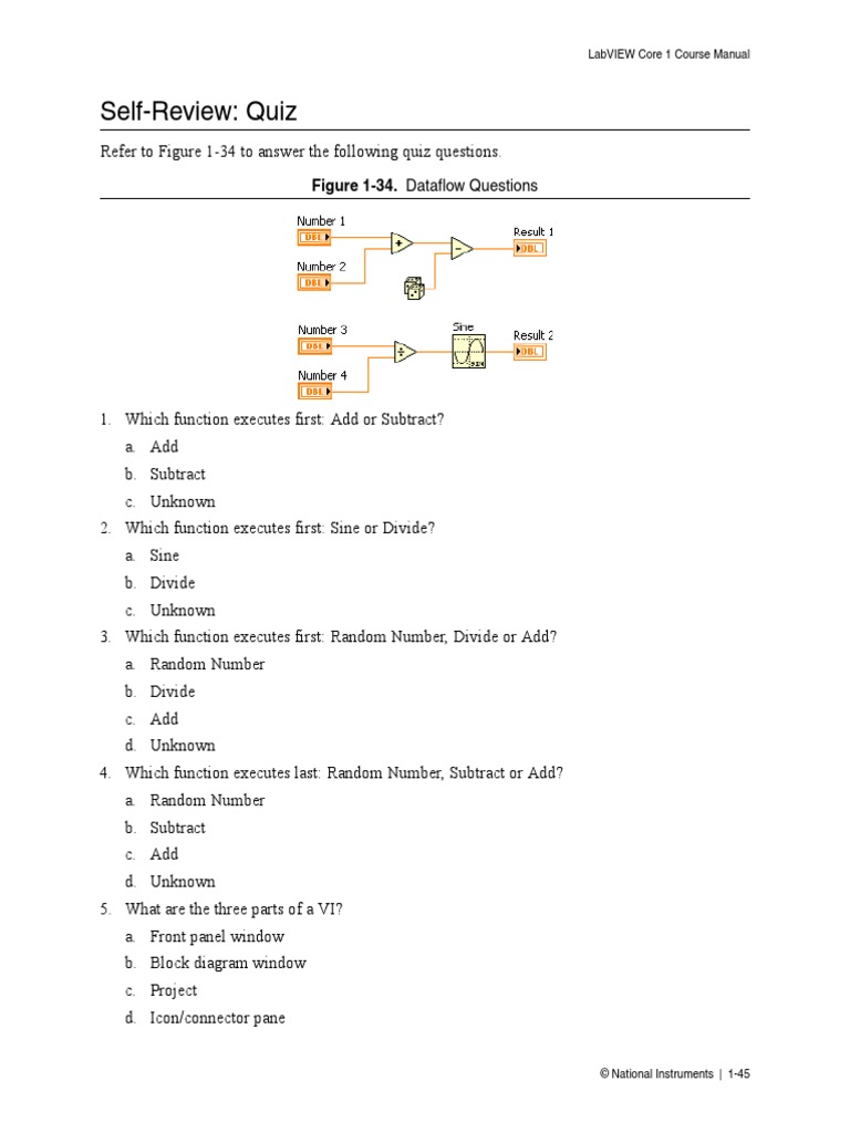 Dataflow Execution Quiz in LabVIEW | PDF
