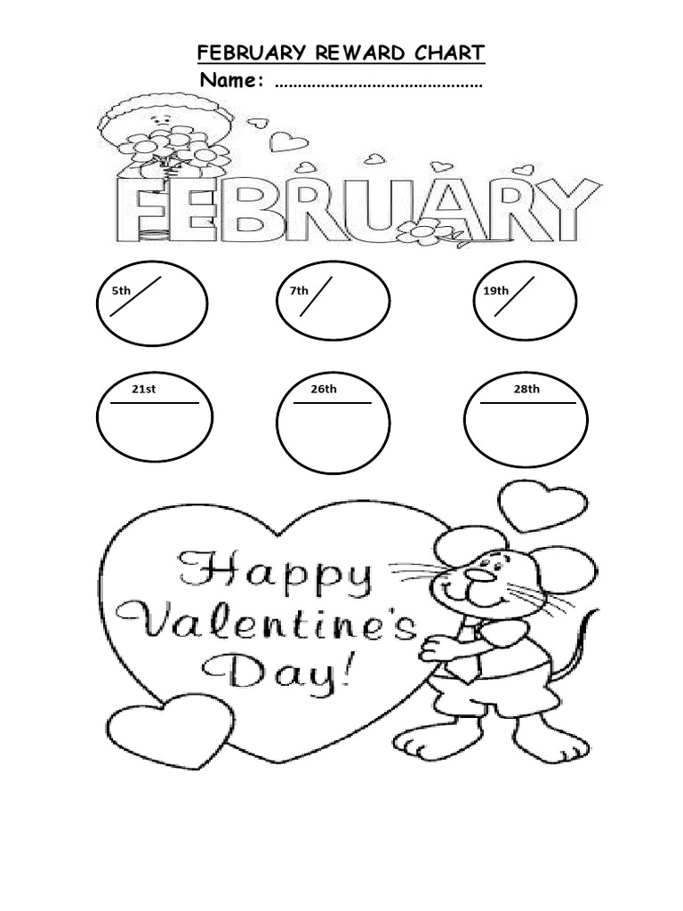 February Reward Chart Name | PDF