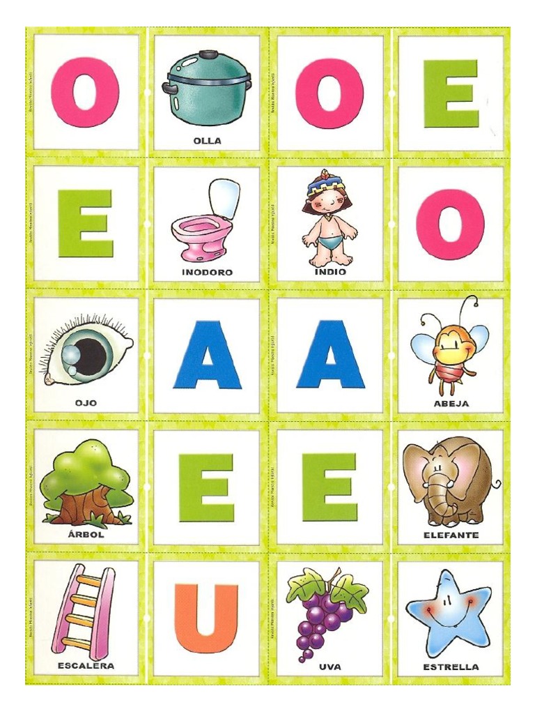 Juego de Memoria Con Las Vocales | PDF