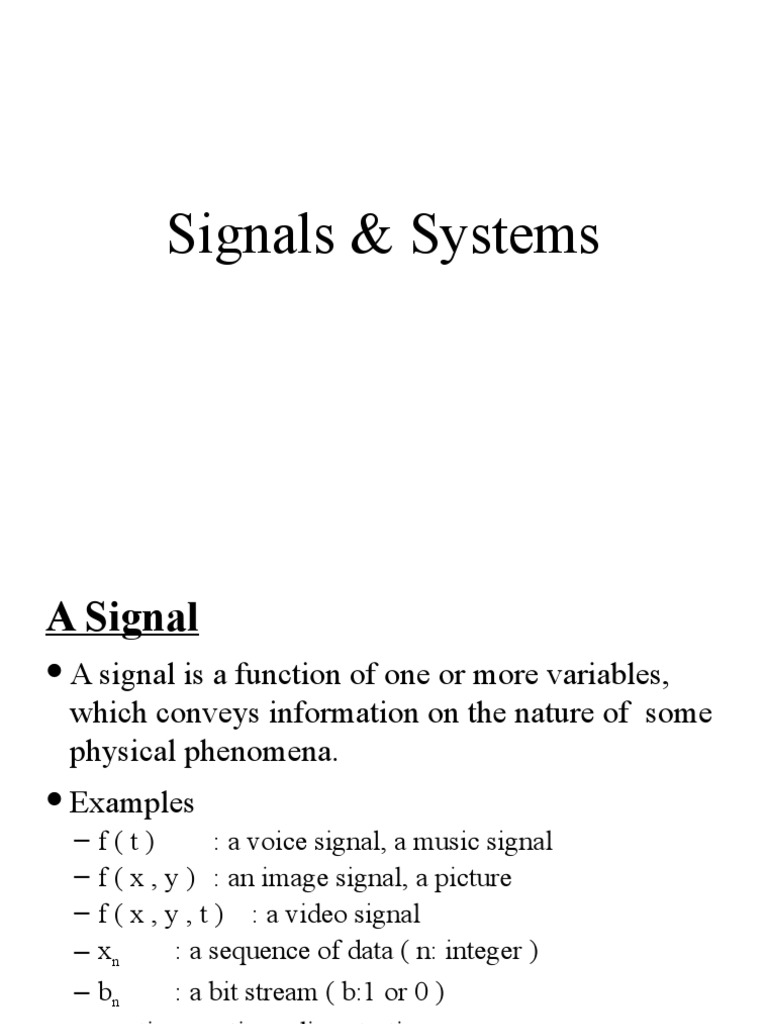 Signals and Systems Unit-1 | PDF | Digital Technology | Electronic ...