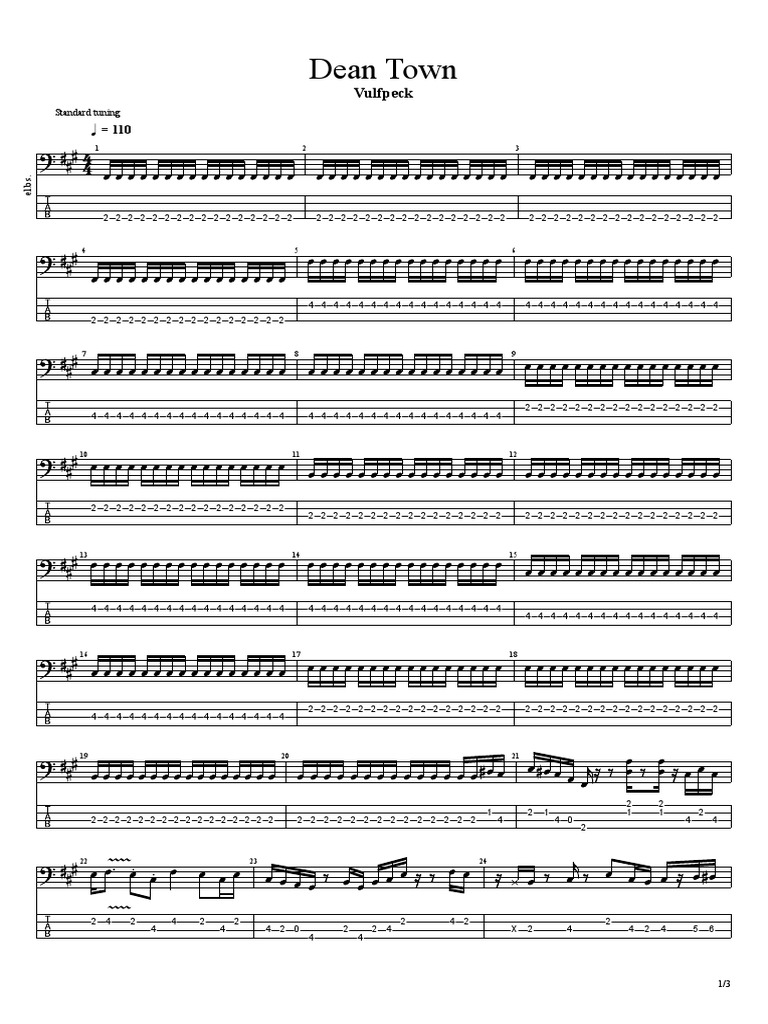 Dean Town Bass Tabs | Musical Instruments