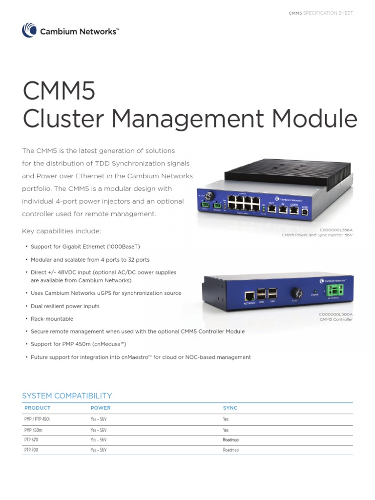 Cambium cmm5 Datasheet | PDF | Power Supply | Computer Hardware